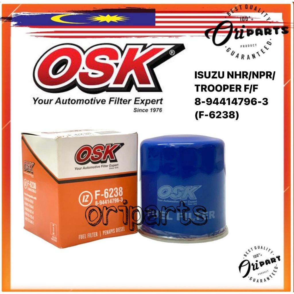 OSK F-6238 ISUZU NHR/NPR/TROOPER FUEL FILTER (8-94414796-3) | Shopee ...
