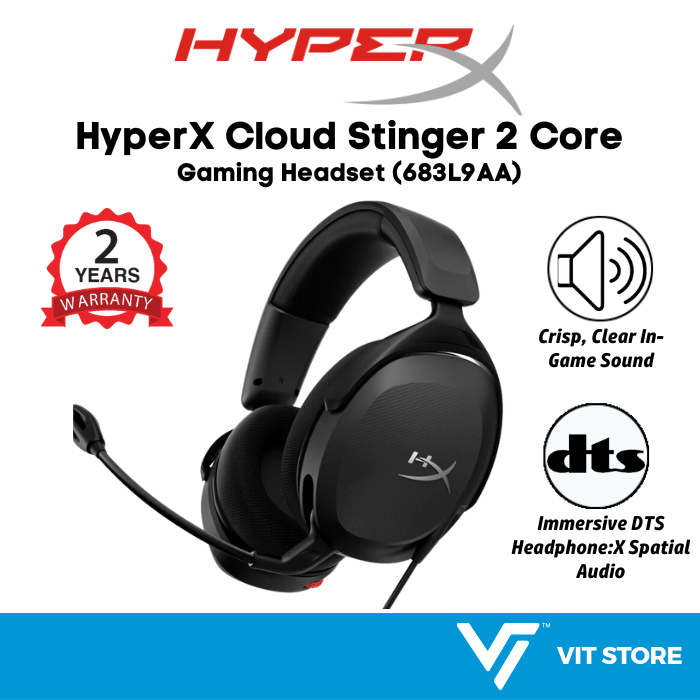 HyperX Cloud Stinger 2 Core Gaming Headset 683L9AA 3.5MM For PC Desktop Laptop 2 Years | Shopee ...