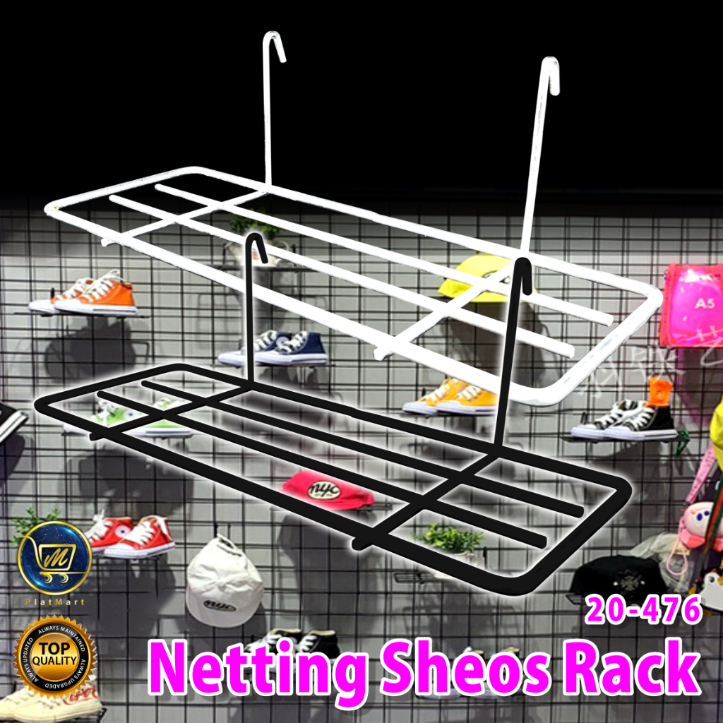 PlatMart - [READY STOCK] 1 Pcs Black / White Steel NETTING SHEOS RACK ...
