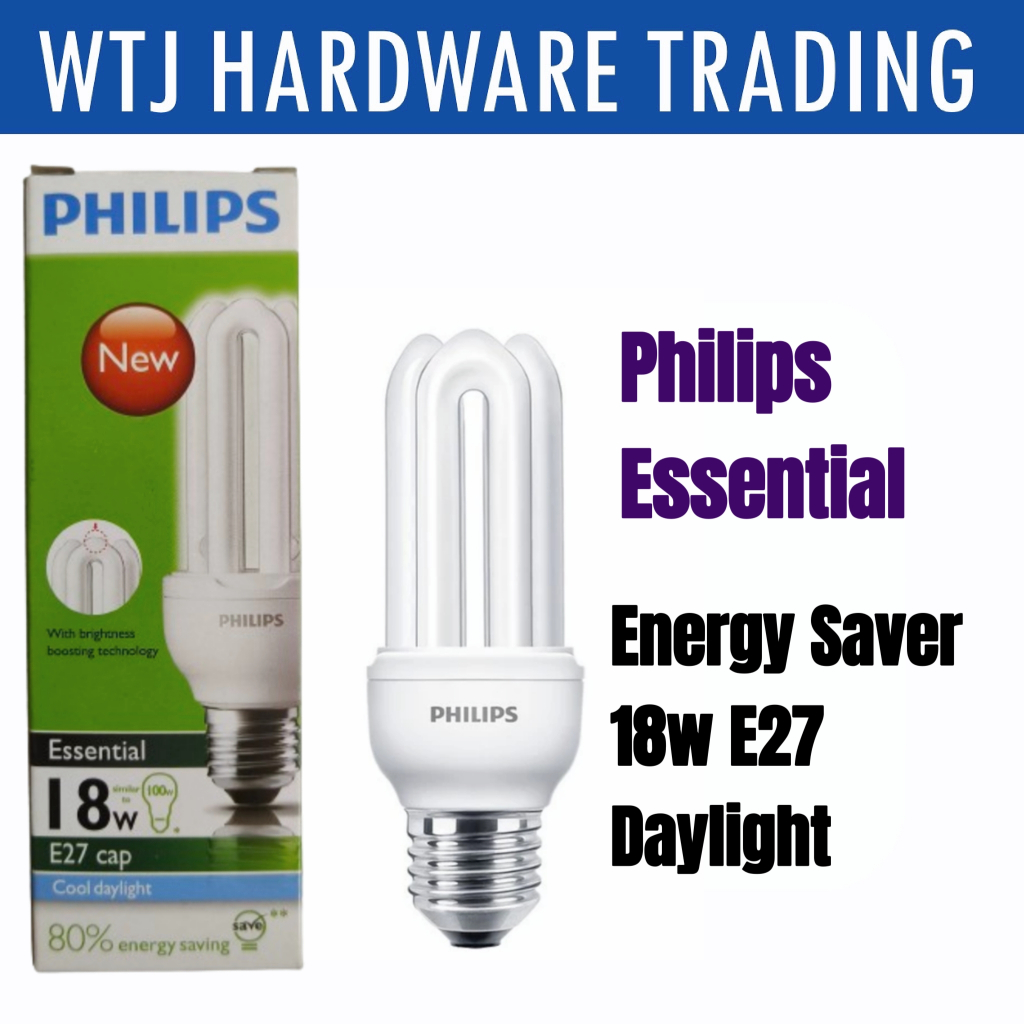 Philips 18W Essential Light Bulb PLCE Daylight Energy Saver | Shopee Malaysia