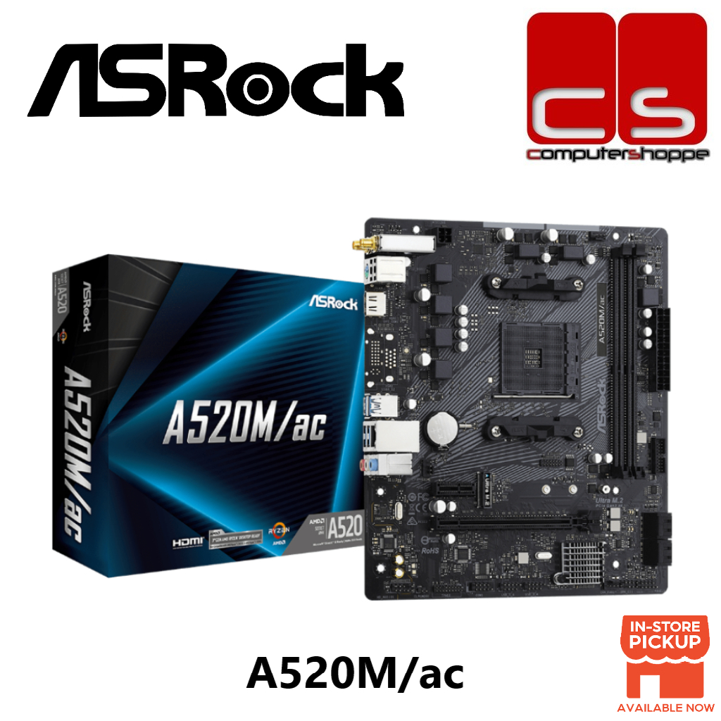 Asrock A520M/AC AM4 M-ATX WIFI Motherboard + AMD Processor Combo | Shopee Malaysia