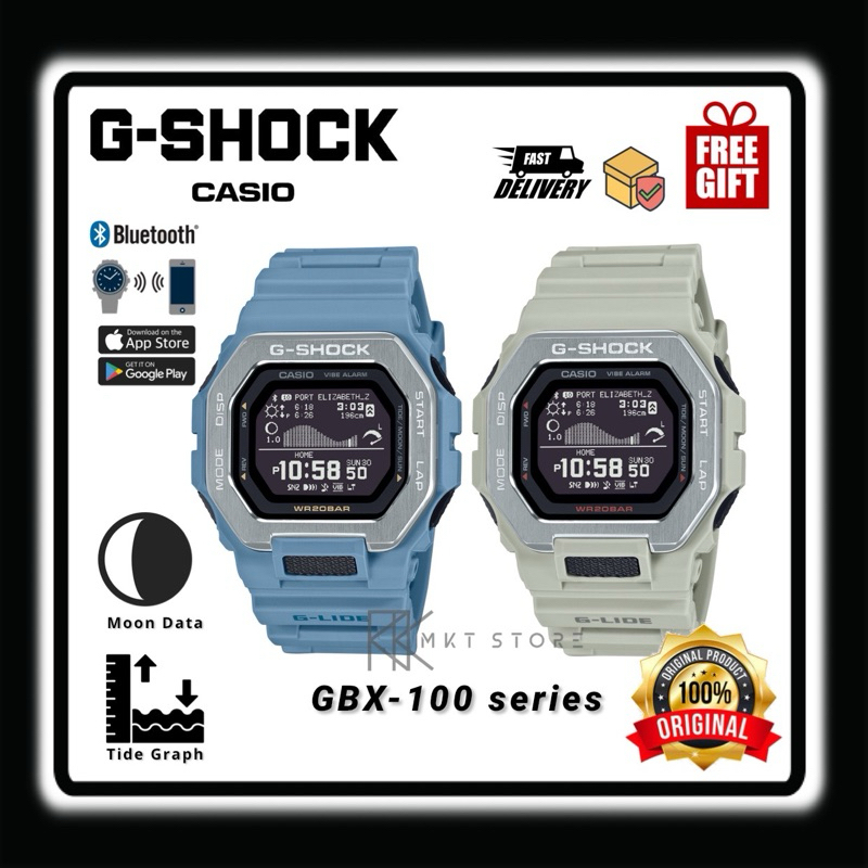 Original Casio G-shock G-lide GBX100 / GBX-100-2A / GBX-100-8 Bluetooth Digital Watch | Shopee ...