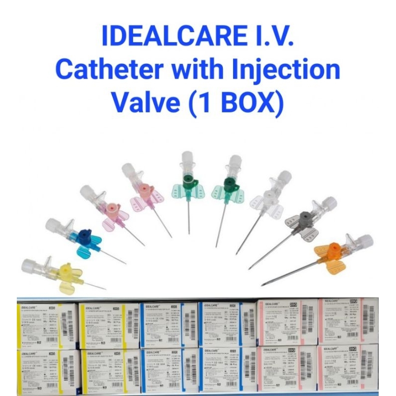 IV Catheter Cannula with Injection Valve 20G 22G 24G Pink Blue Yellow ...