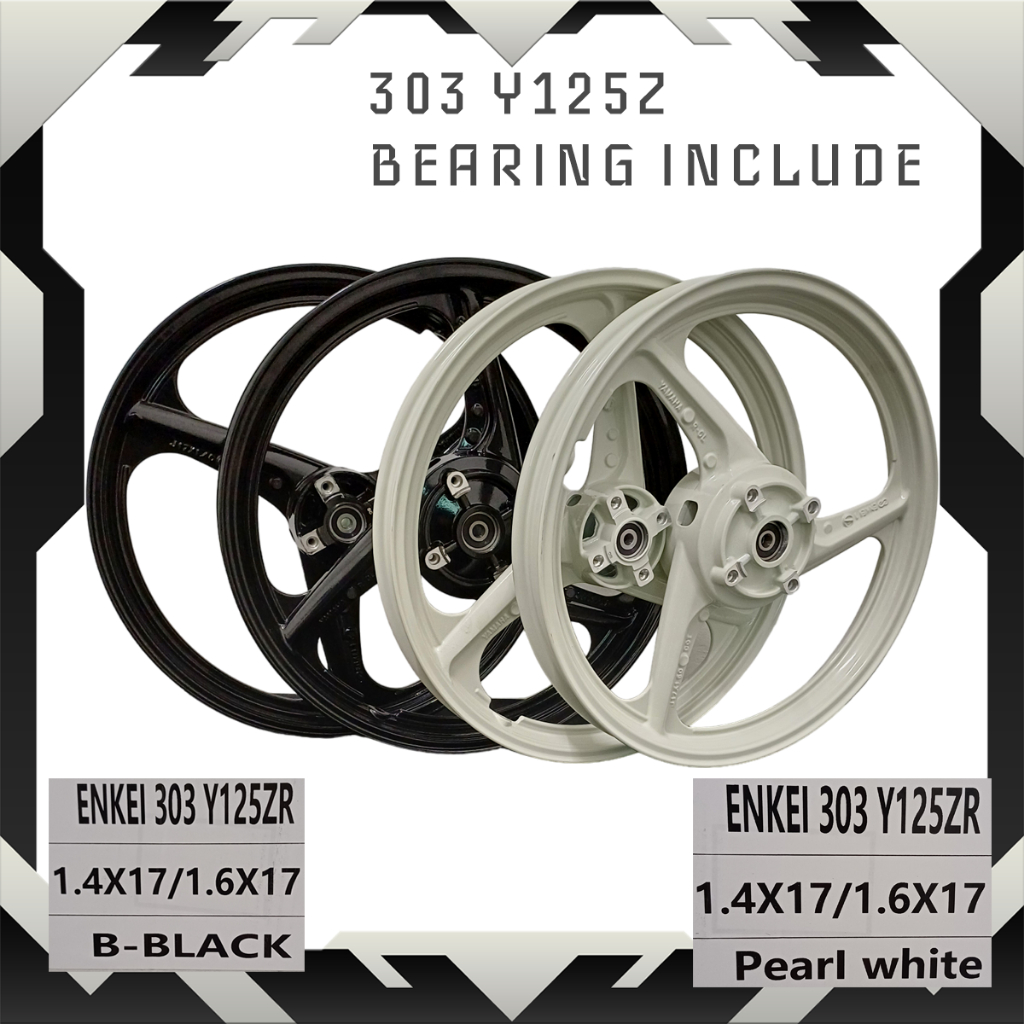 SPORT RIM ENKE1 3 BATANG FULL CHOP Y125ZR KILAT HITAM PUTIH 303 3L ...