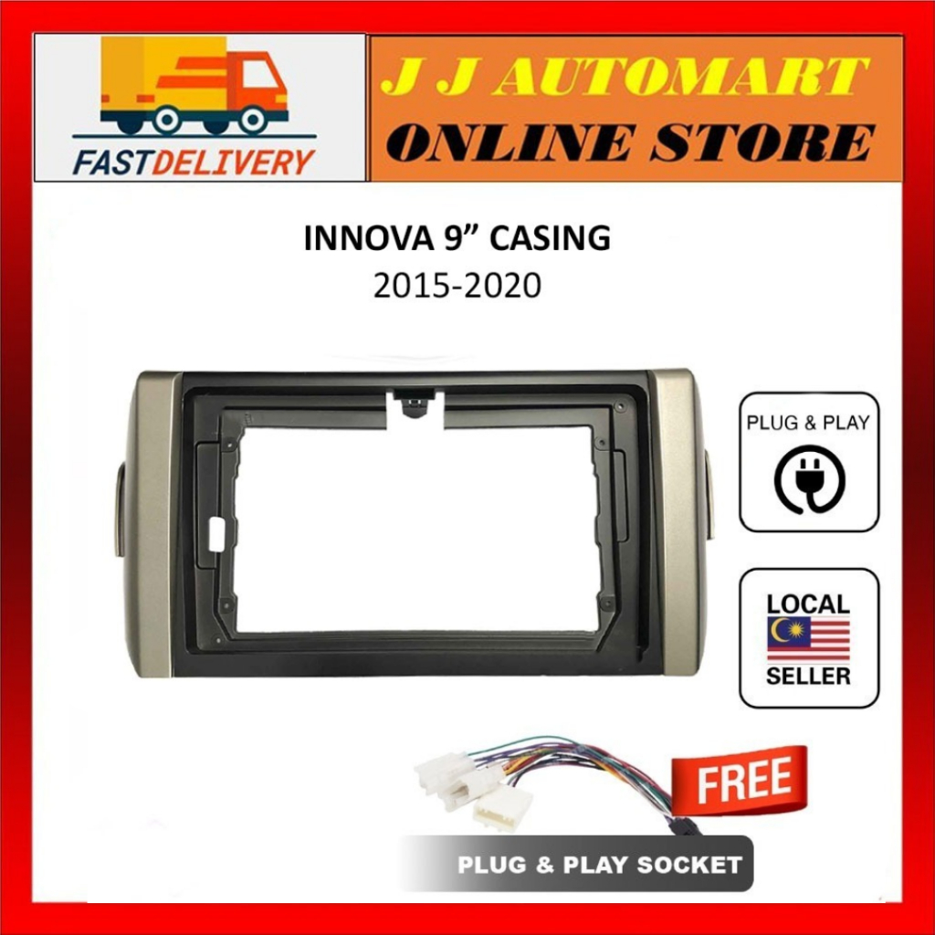 Toyota Innova 2015 to 2020 9 inch car Android Player casing with socket ...