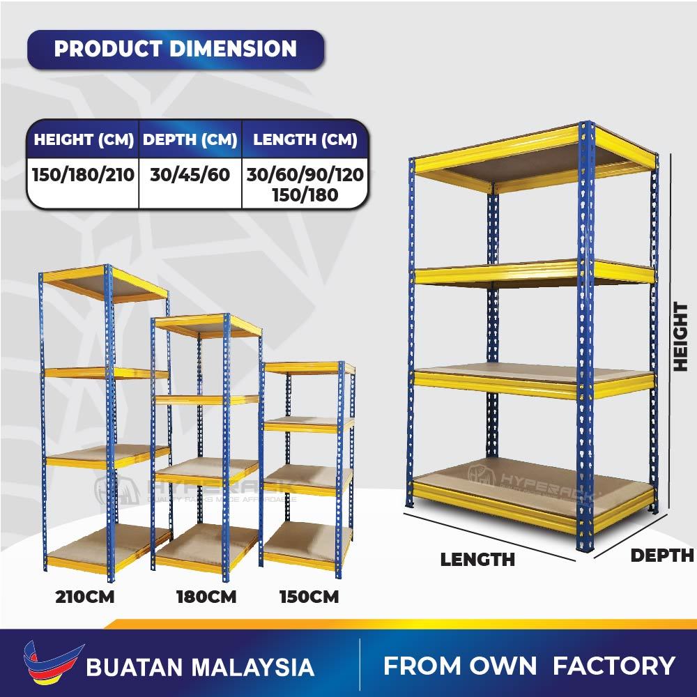 🐘[FREE SHIPPING] HYPERACK™️ Boltless Rack 4 Levels Rak Dapur Shelf ...