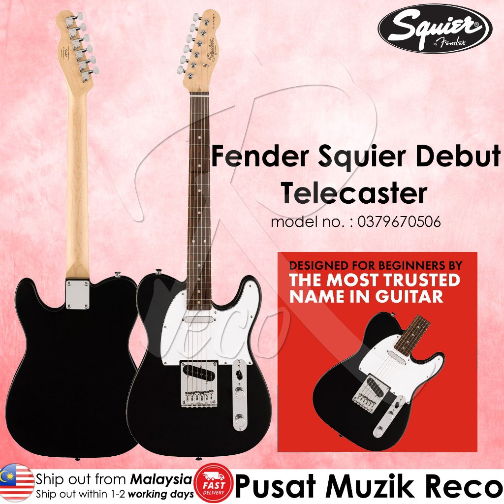 Fender Squier Debut Telecaster Electric Guitar - MATT Black Gitar Elektrik ORIGINAL | Shopee ...