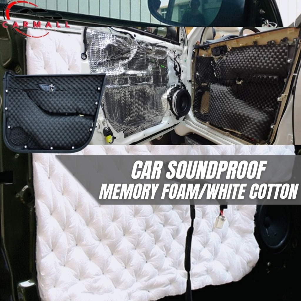 Car Memory Foam & White Cotton Soundproofing Noise Proof Mat White ...