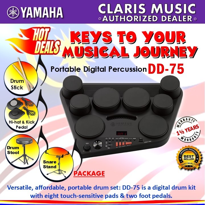 YAMAHA DD75 PORTABLE DIGITAL DRUM-NEW UNIT! (MODEL: DD75 / DD-75 / DD ...