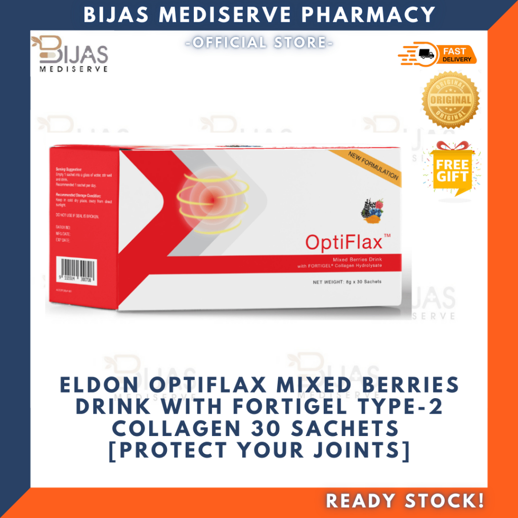 ELDON OPTIFLAX MIXED BERRIES DRINK WITH FORTIGEL TYPE-2 COLLAGEN 30 ...