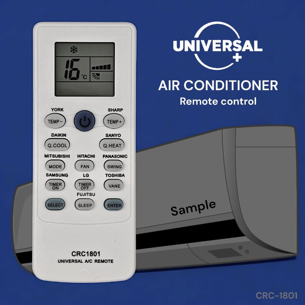 Universal Air Cond Aircond Air Conditioner Remote Control CRC1801 ...