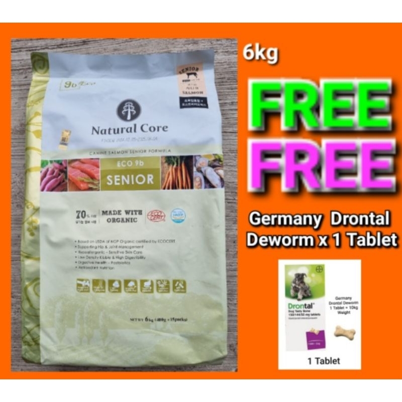 Exp:2026 Mac / 6kg Natural Core Eco 9b Senior Salmon Organic Sensitive Puppy Lamb Vegetarian ...