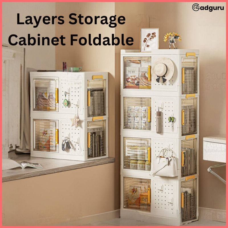 Layers Storage Cabinet Foldable Storage Box Multifunctional Storage ...