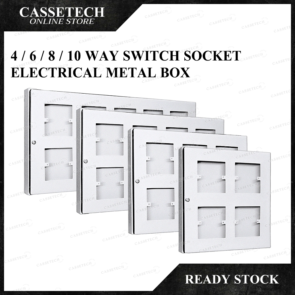 4/6/8/10 SWITCHES METAL BOX SWITCH SOCKET 4S 6S 8S 10S WAY ELECTRICAL ...