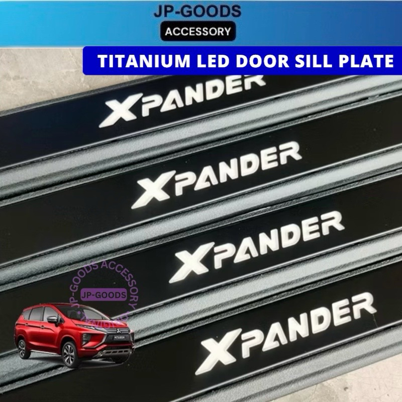 Mitsubishi Xpander Black Steel Side Sill Plate Scuff Plate Door LED ...