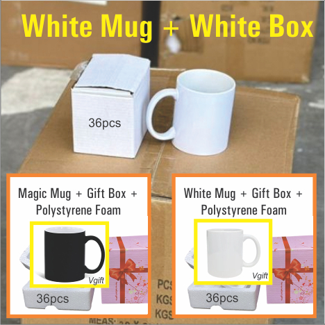 (36pcs/box) Empty Sublimation White Mugs + with single white box ...
