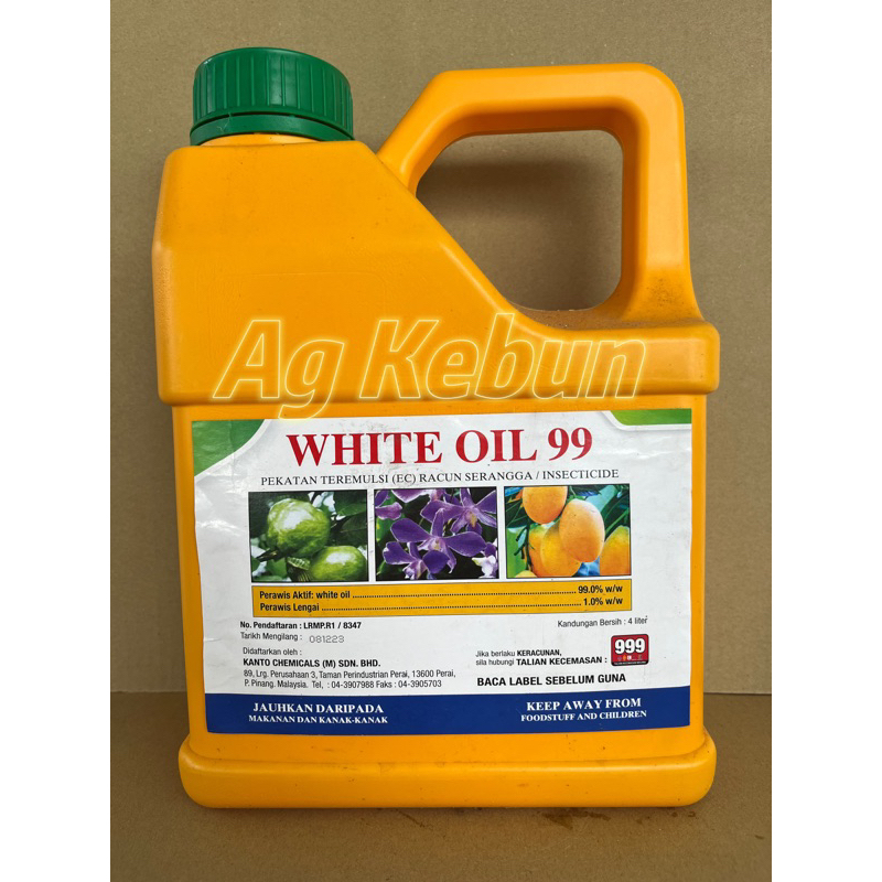 4L White Oil 99%(sama dgn HORTI OIL) Insecticide For Mealybug Racun ...