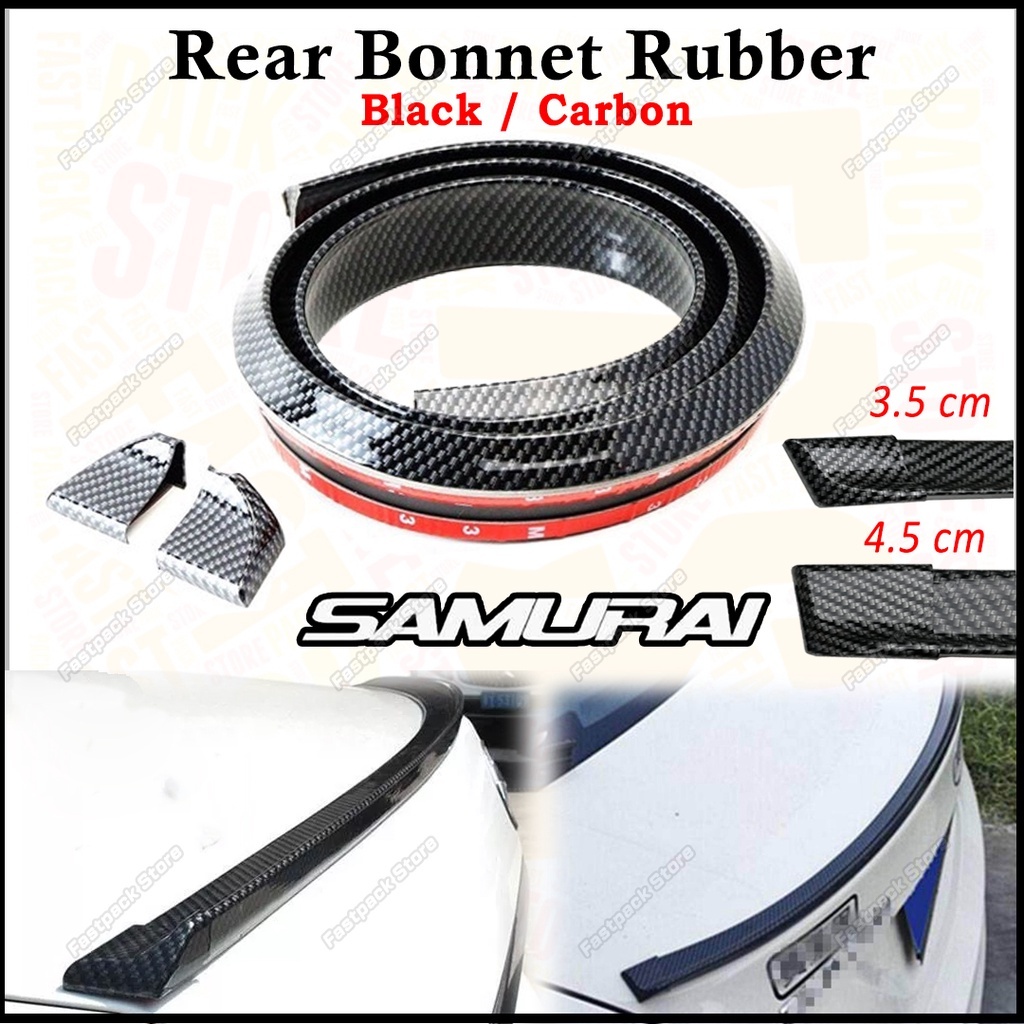 Car Samurai Rear Bonnet Spoiler 4.5cm Rubber Black WIRA WAJA BEZZA SAGA ...