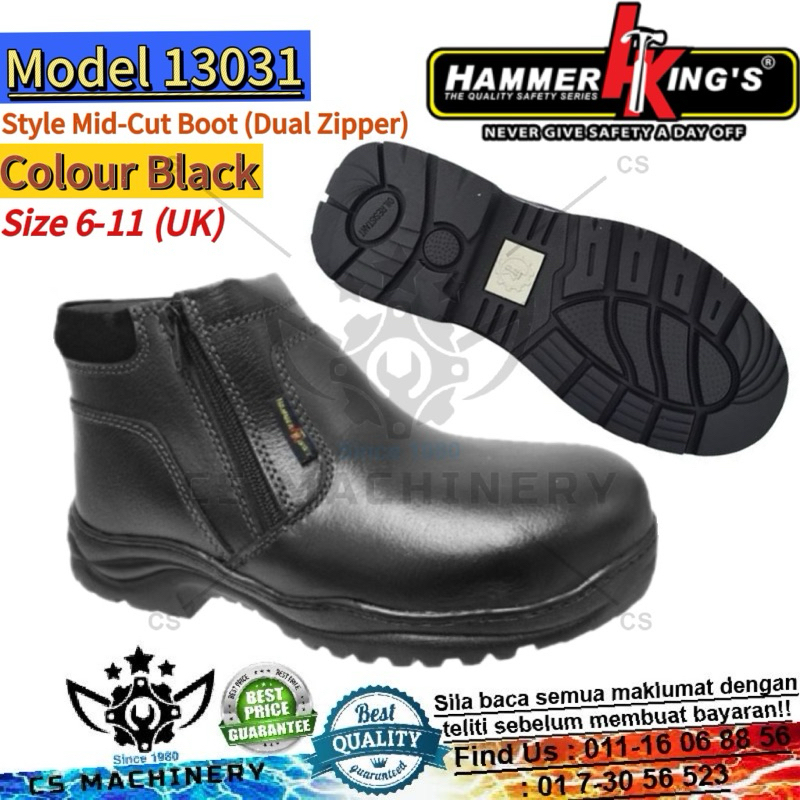 💥 HAMMER KING'S Safety Steel Toe Boots HK - 13031 | Kasut Keselamatan HAMMER KING'S 🔥 | Shopee ...