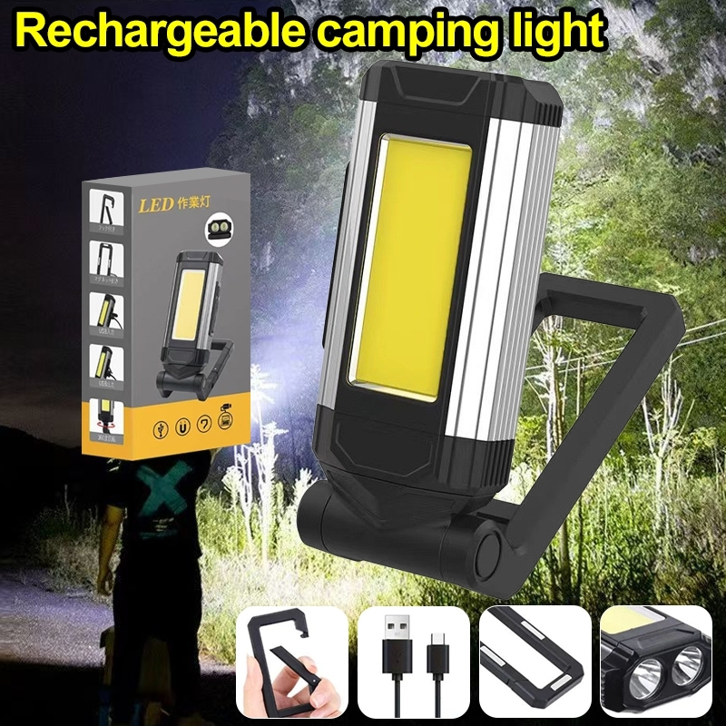 🍀1800W LED Light USB Rechargeable Work Light Portable Torchlight ...