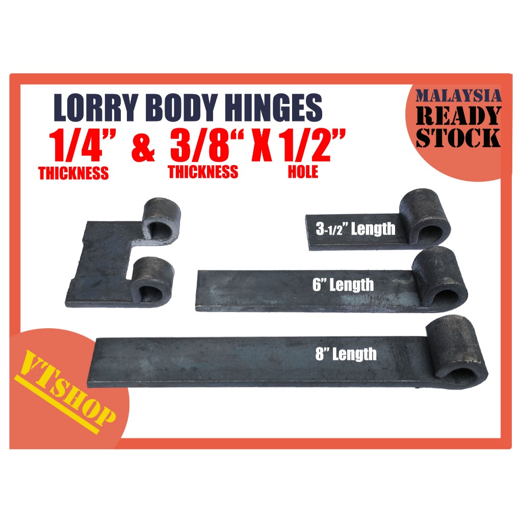VTSHOP6889 LORRY DOOR BRACKET & FLAT BAR 1/4" & 3/8" / LORRY HINGES ...