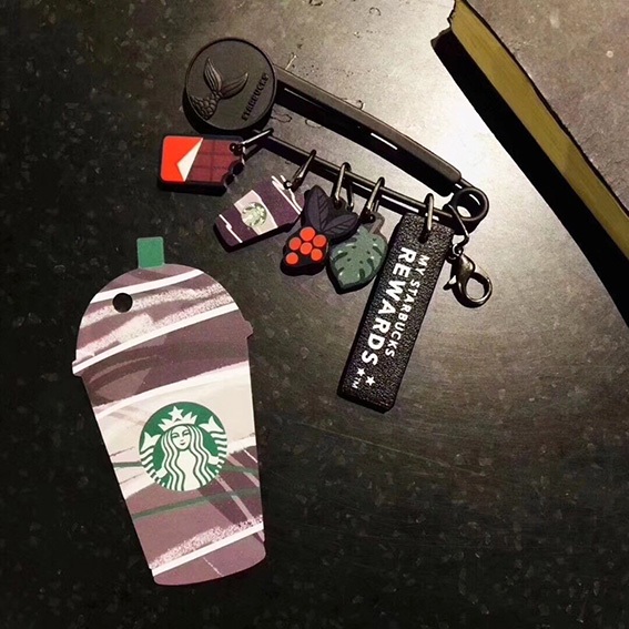 Starbucks 2018 China Coffee Frappuccino Card + Keychain Set (Black ...