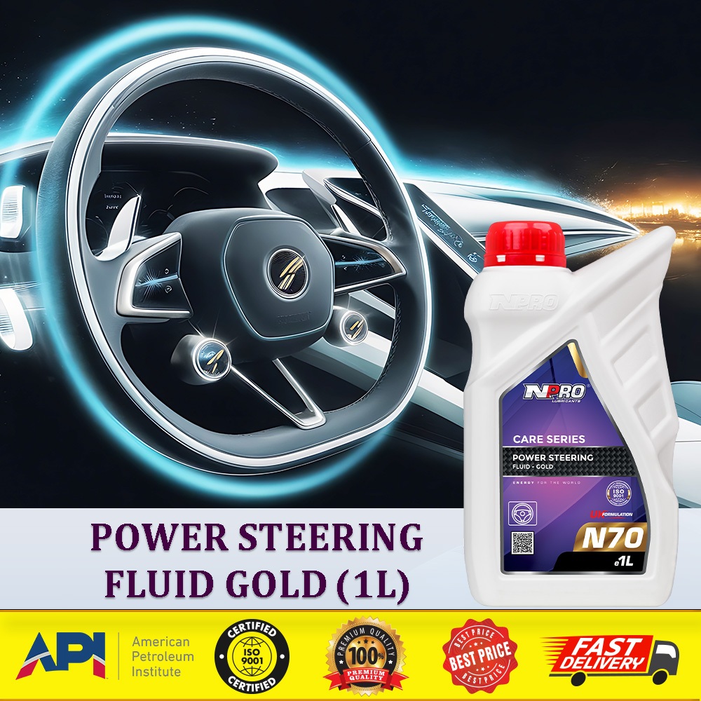 NPRO N70 - Minyak Steering Kereta Power Steering Fluid (GOLD) 1 Liter Power Steering Oil Car ...