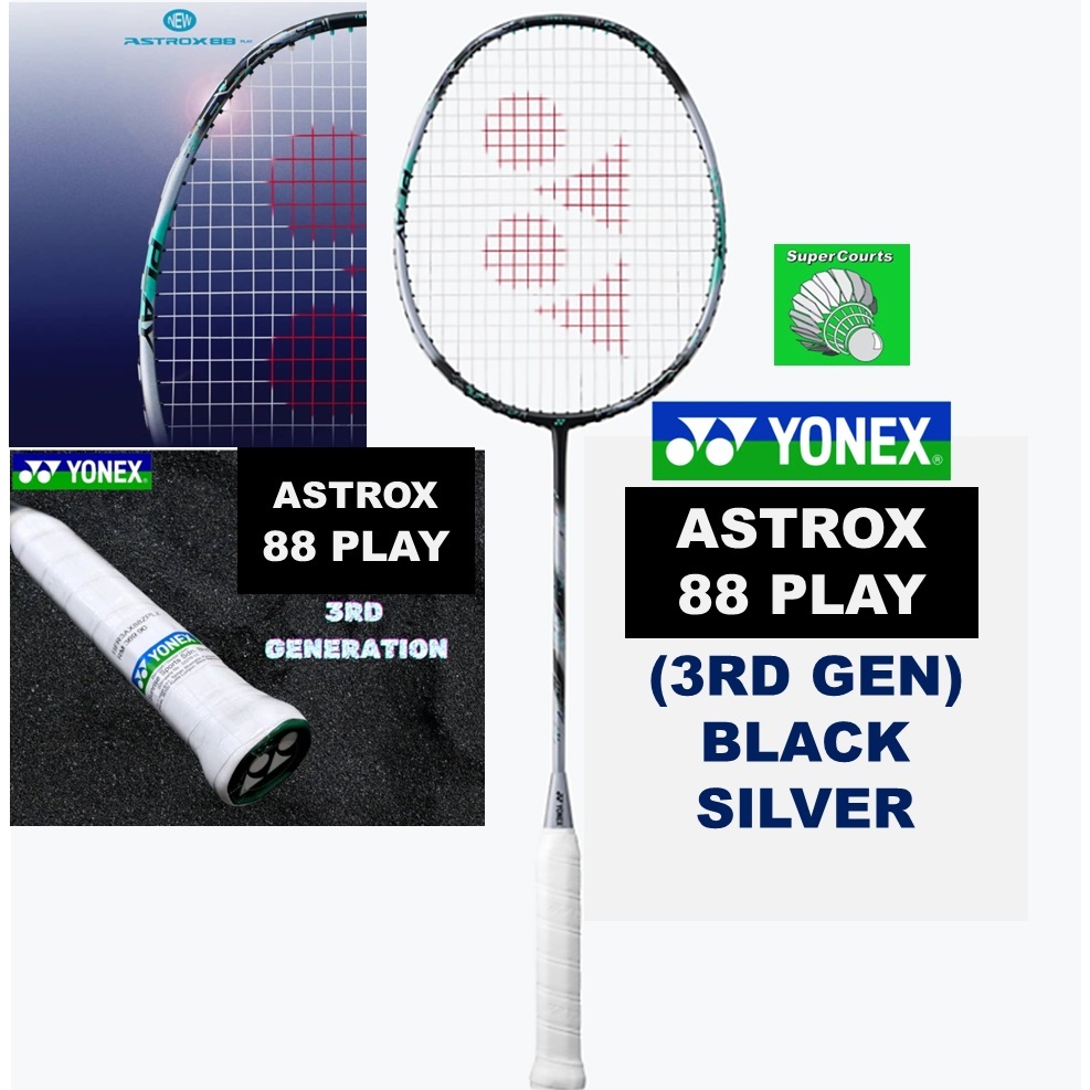 【ORIGINAL】Yonex Astrox 88 PLAY (3rd GEN) Badminton Racket - BLACK ...