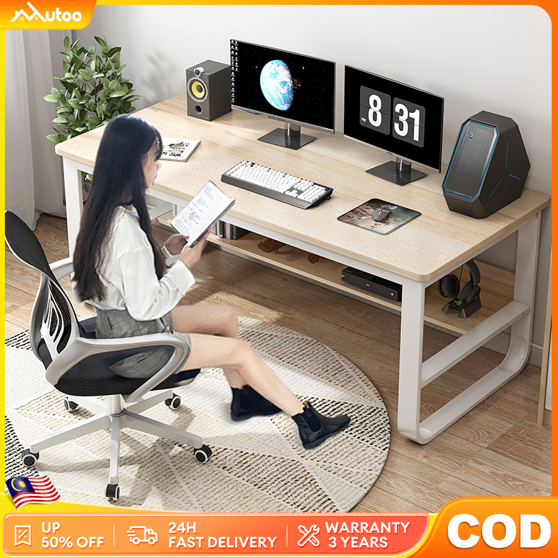 Computer Desk Meja Belajar Student Study Table With U-shaped Legs Meja ...