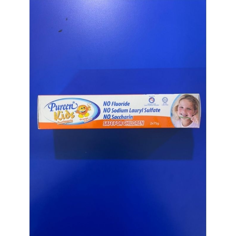 PUREEN KIDS TOOTHPASTE ORANGE FLAVOUR WITH KIDS GENTLE TOOTHBRUSH 2x75g ...