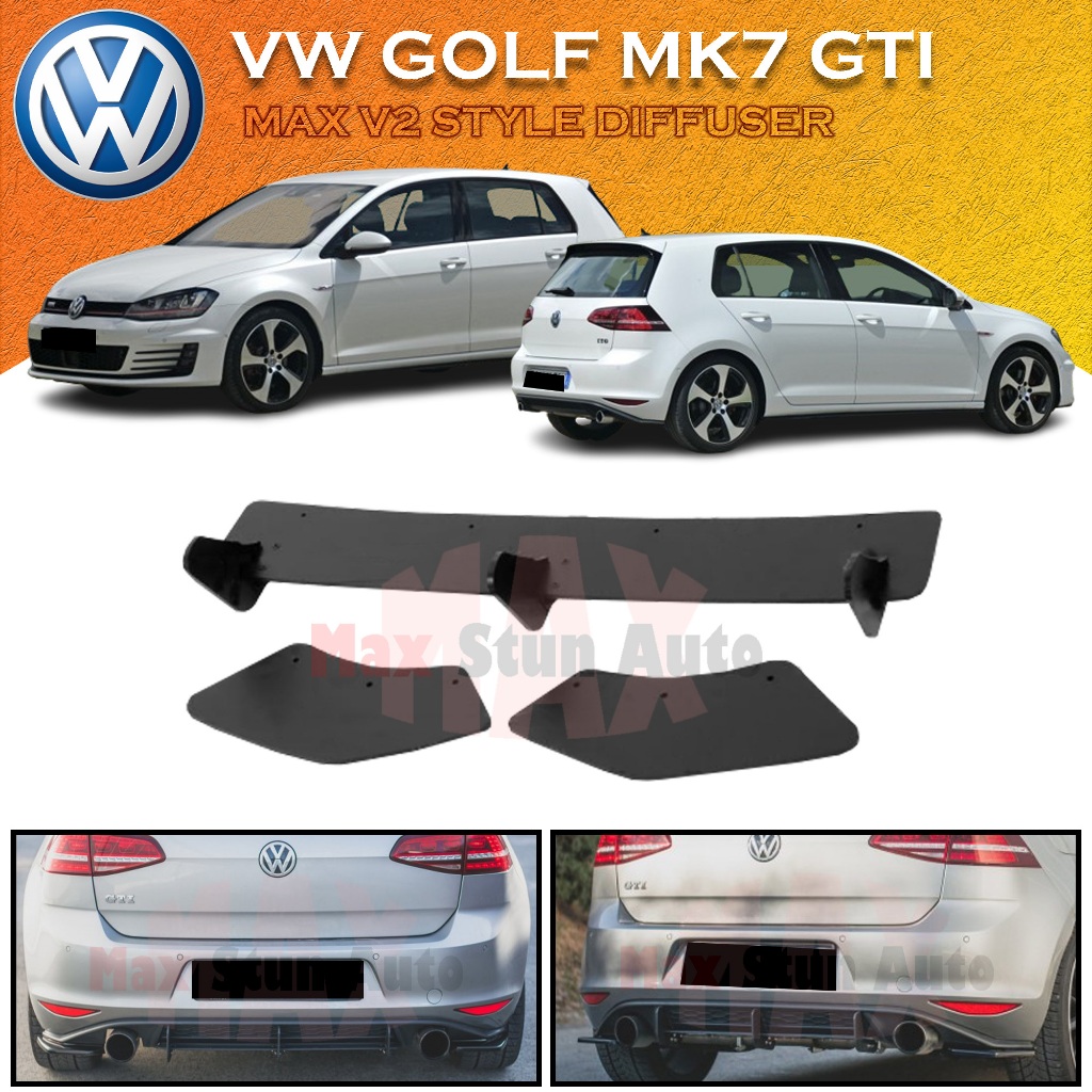 VOLKSWAGEN GOLF MK7 GTI 1.4T 2.0T MAXTON DESIGN V2 REAR DIFFUSER VW GOLF 7 GOLF GTI MAX V2 ...