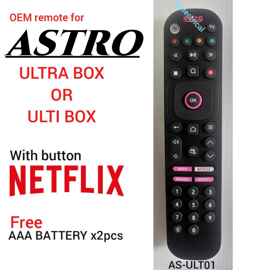 (OEM) Astro TV Box Remote Control for Astro AS-ULT01 ULTRA BOX ULTI BOX ...