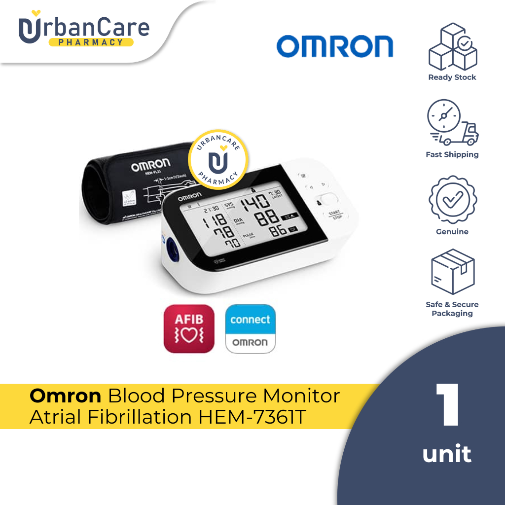 Omron Automatic Blood Pressure Monitor Atrial Fibrillation HEM-7361T (5 ...