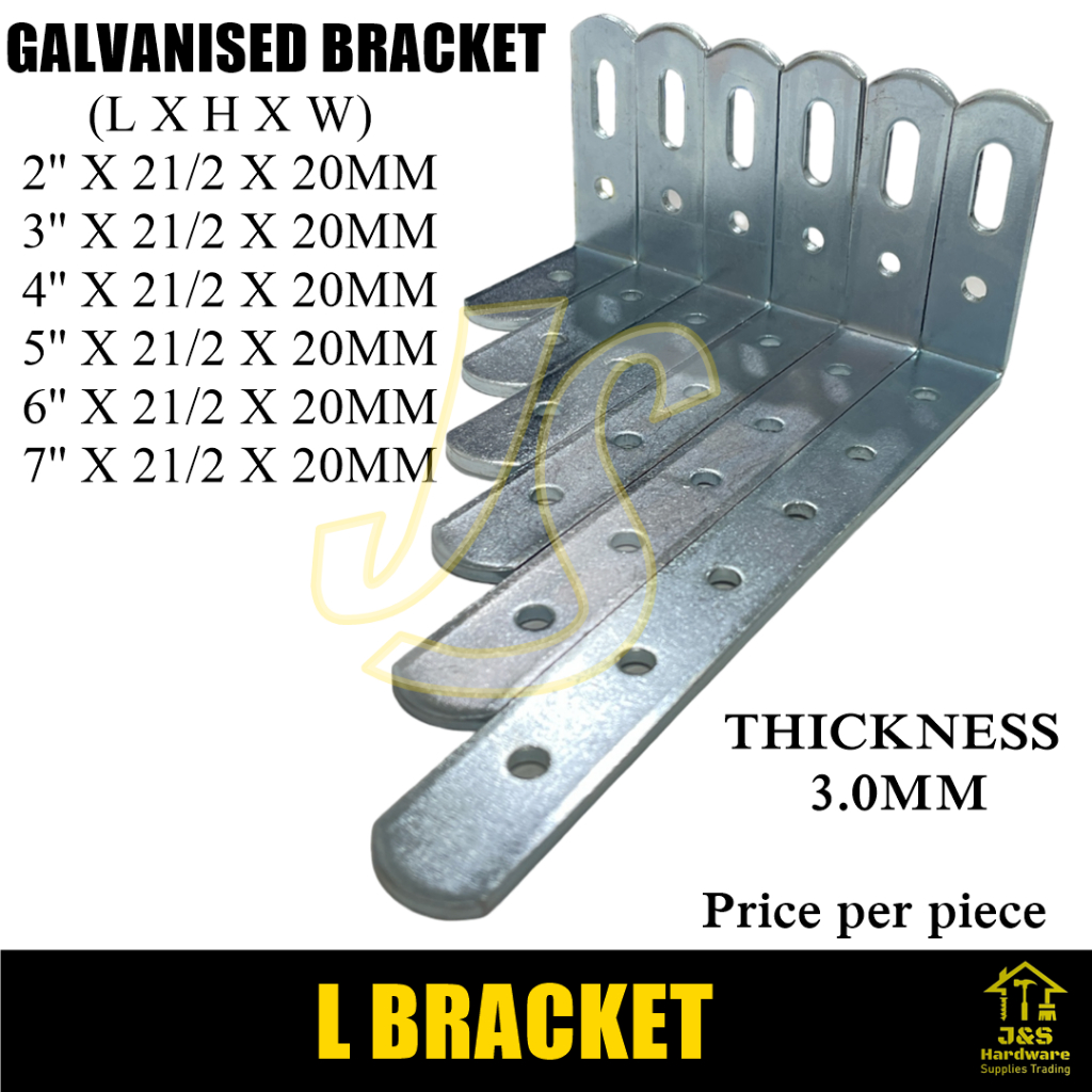 G.I Heavy Duty L Brackets for Shelves and Wood. Angle Bracket ...