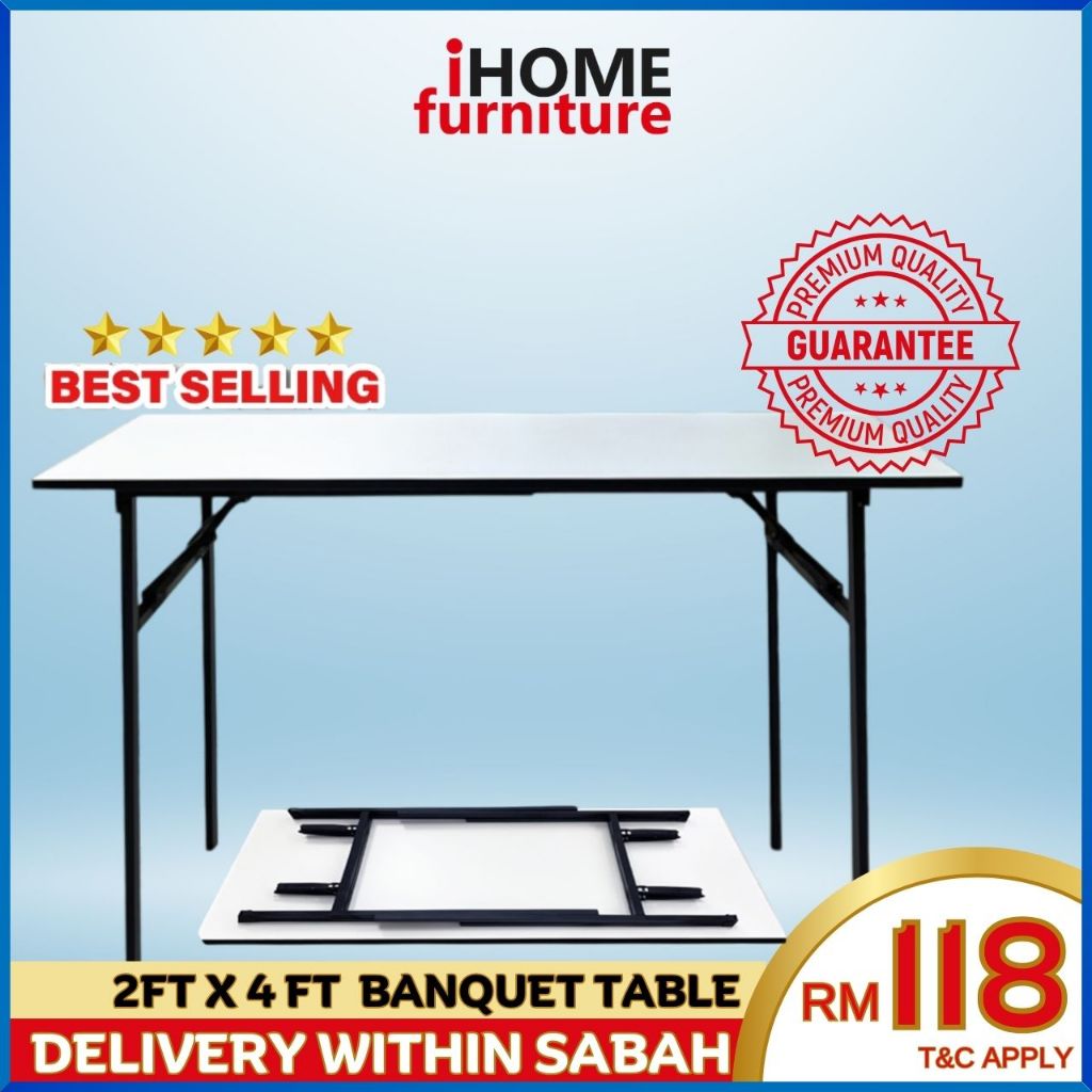 iHOME SABAH FURNITURE🔥READY STOCK🔥Foldable Banquet Table Melamine Table ...