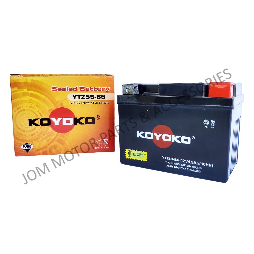 【KOYOKO】YTZ5S-BS SEALED Motorcycle Battery Bateri Motor YAMAHA EGOS ...