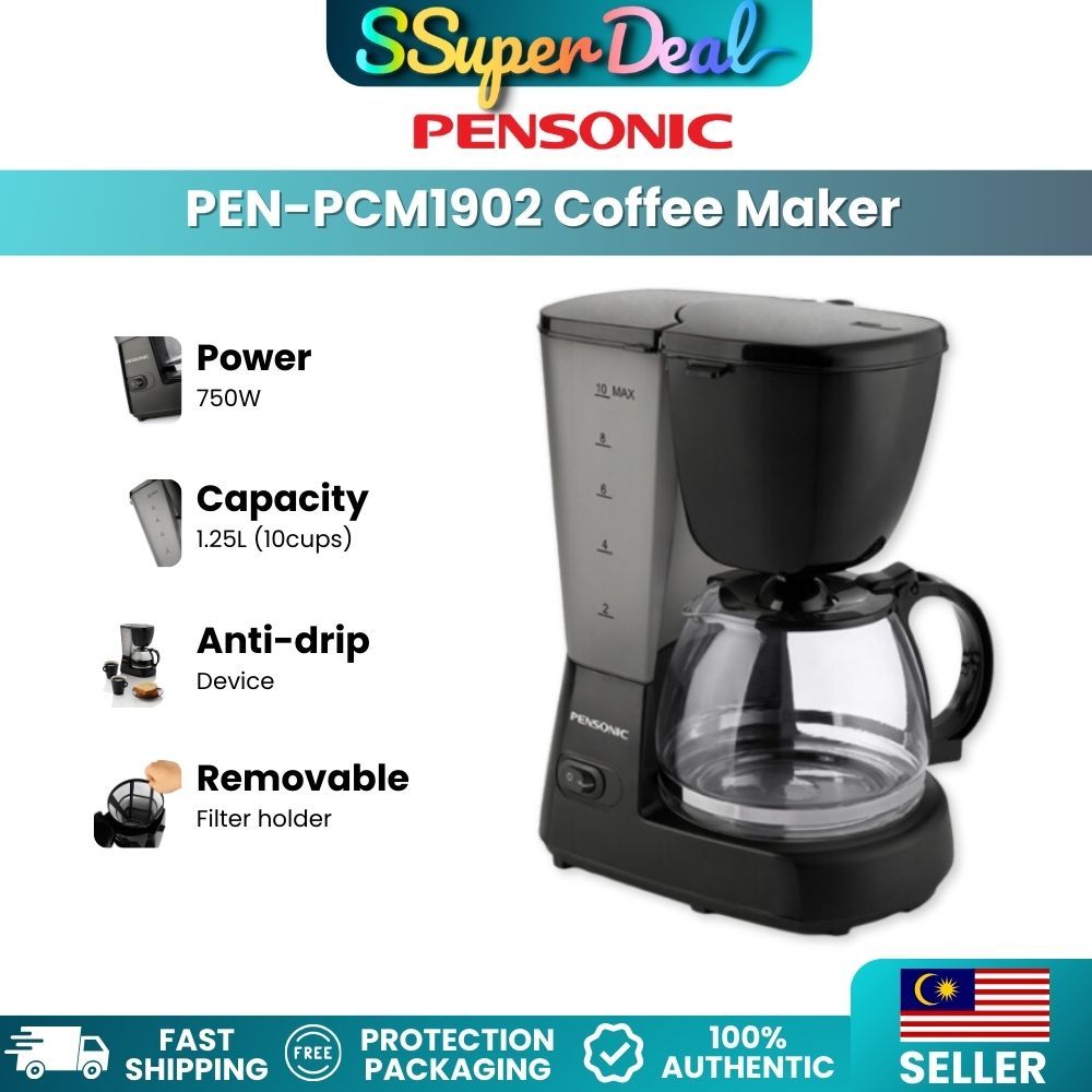 PENSONIC 1.2L Coffee Maker | PEN-PCM1902 | 10 Cups Coffee Keep Warm ...