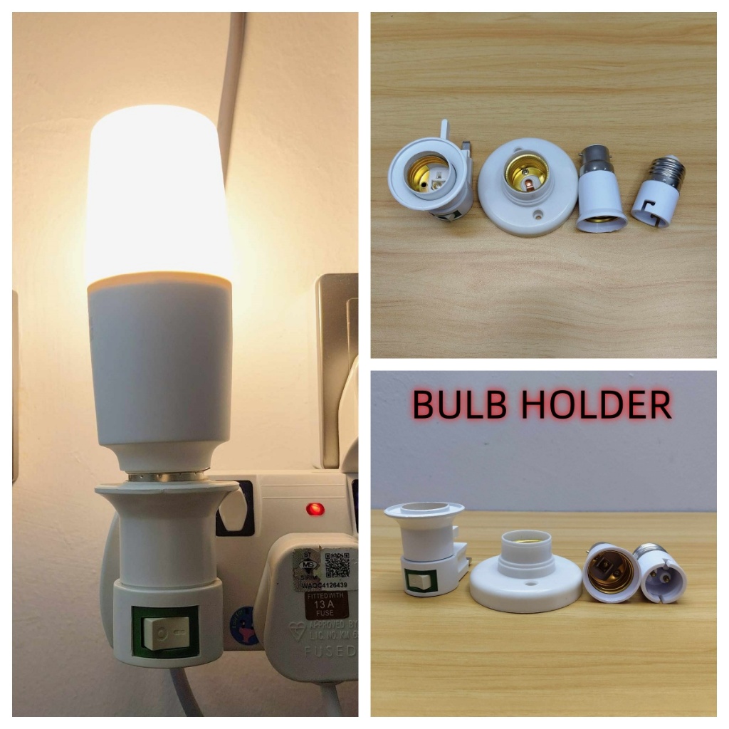 HOLDER HEAD B22 E27 OF LAMP / BULB BASE CONVERTER LIGHT SWITCH PLUG ...