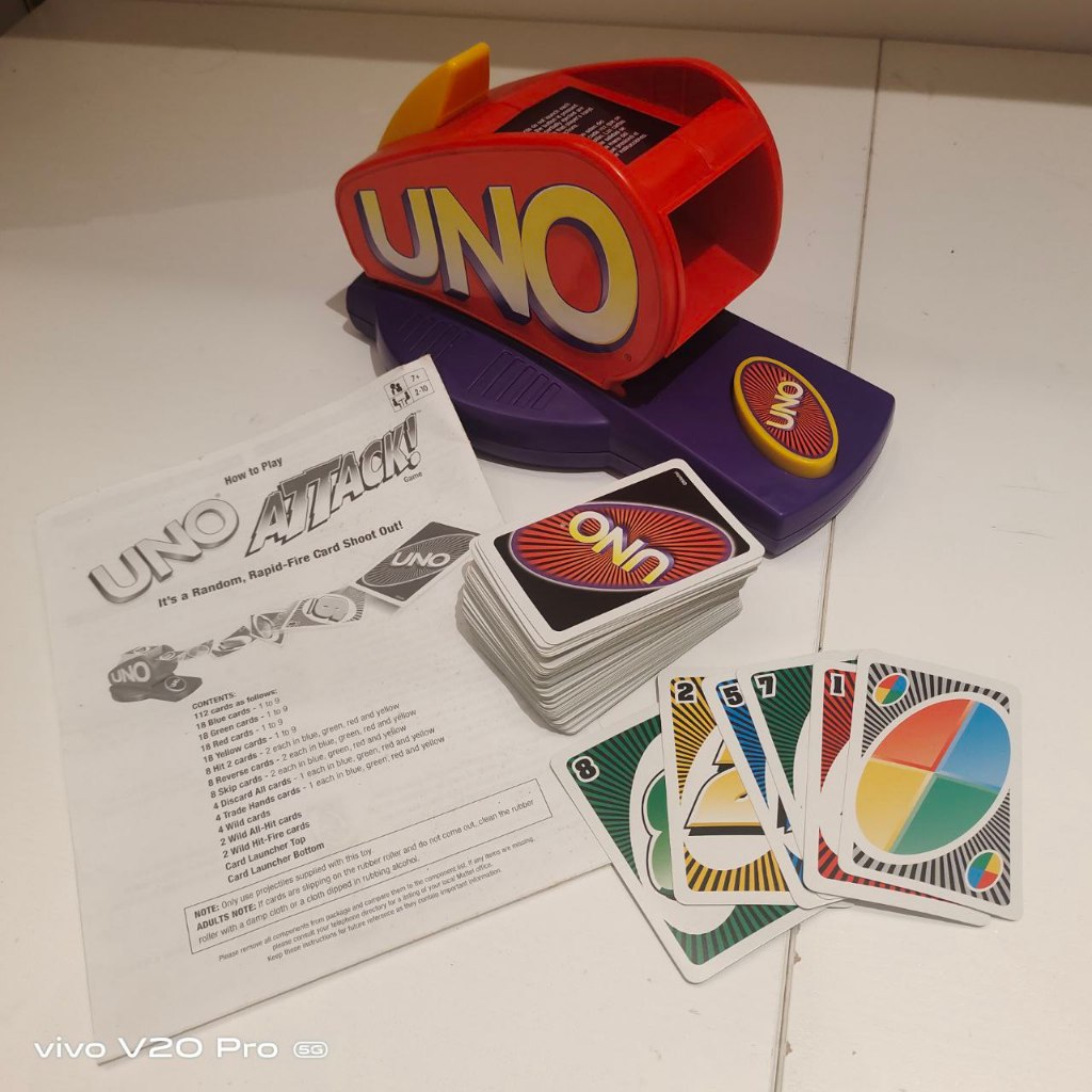 [Clearance Sales][PRELOVED] Mattel 1998 UNO Attack Card Game Machine ...