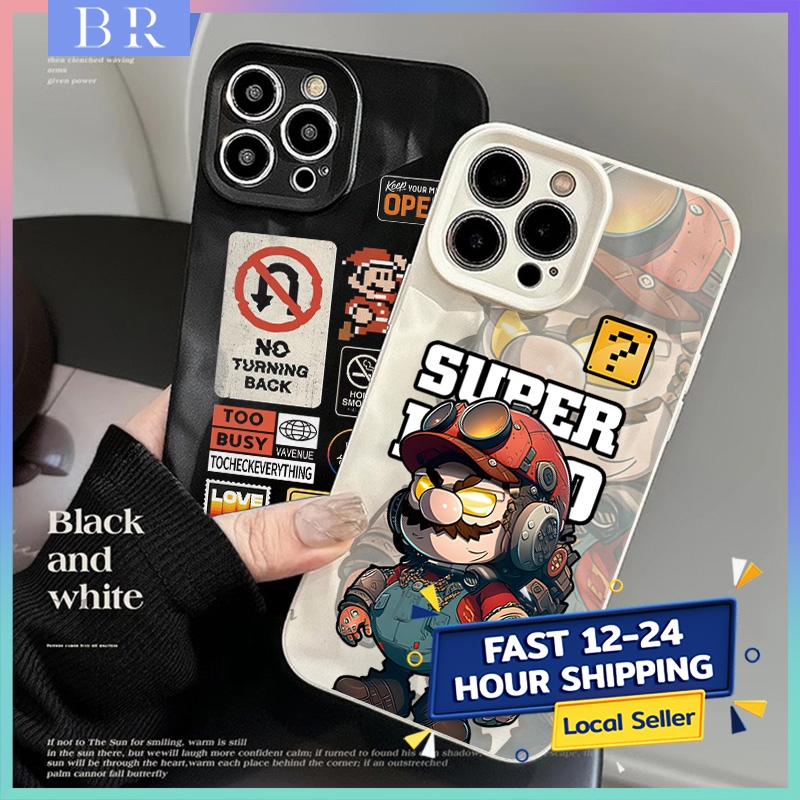 For Iphone 16 15 14 12 13 11 Pro Max 7 8 Plus X XS XR Angry Mario Wave ...
