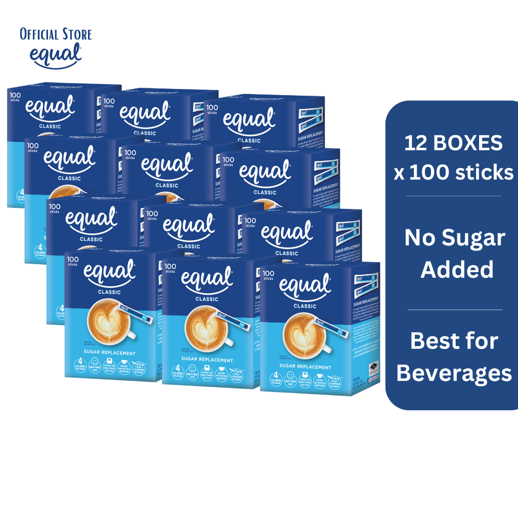 [Bundle of 12] EQUAL CLASSIC 100 sticks, Low Calorie Sweetener Sticks ...