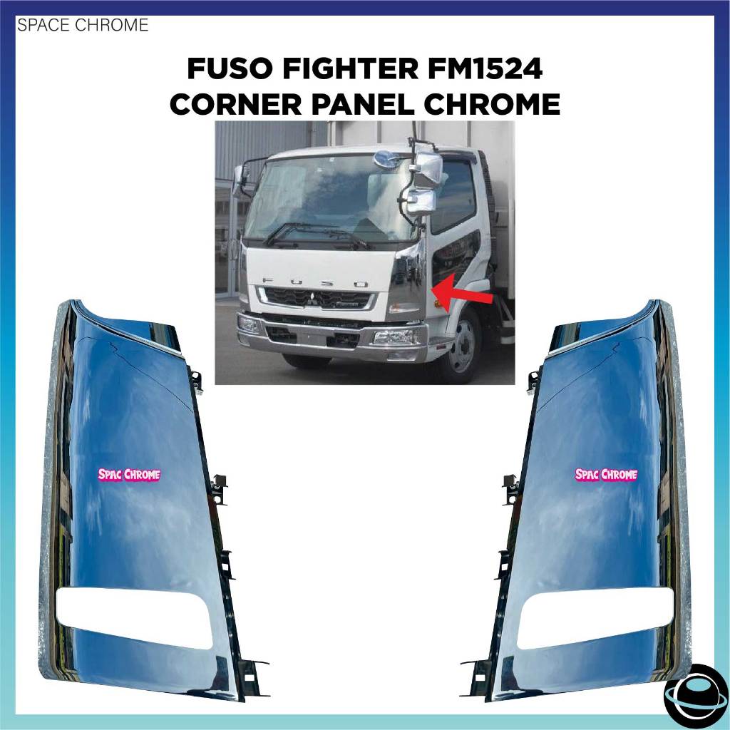 MITSUBISHI FUSO FIGHTER FM1524 CORNER PANEL CHROME HIGH QUALITY ...