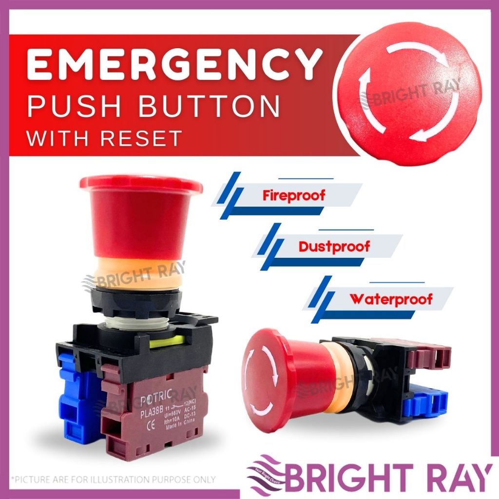 Emergency Stop Button Push Button WITH RESET Emergency Knob Handle ...