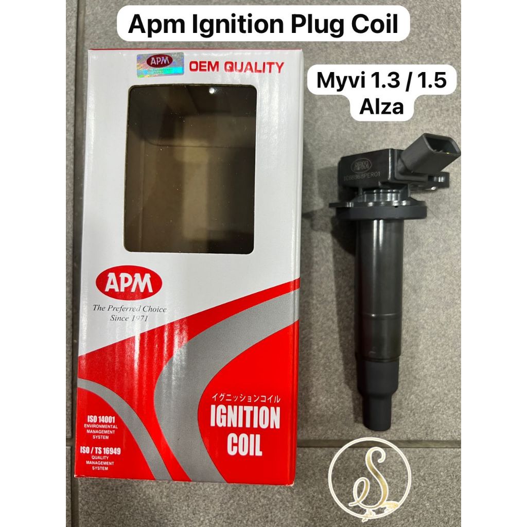 (100% ORIGINAL) APM PERODUA MYVI 1.3CC / 1.5CC ALZA IGNITION PLUG COIL ...