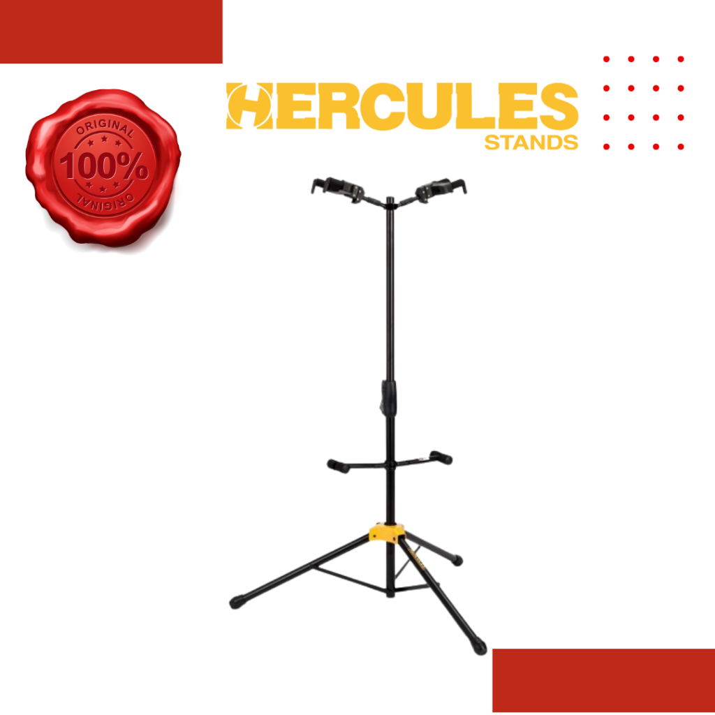 Hercules GS422B-PLUS Auto Grip Ssystem (AGS) Double Guitar Stand ...