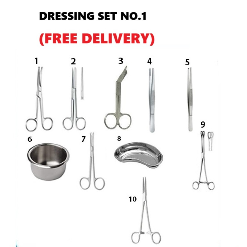 DRESSING SET 1 INSTRUMENTS STANDARD SURGICAL MEDICAL USE FREE DELIVERY ...