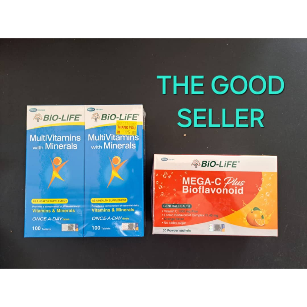 Biolife Multivitamins with Minerals 2 X 100'S (EXP 05/2025) FREE MEGA C ...