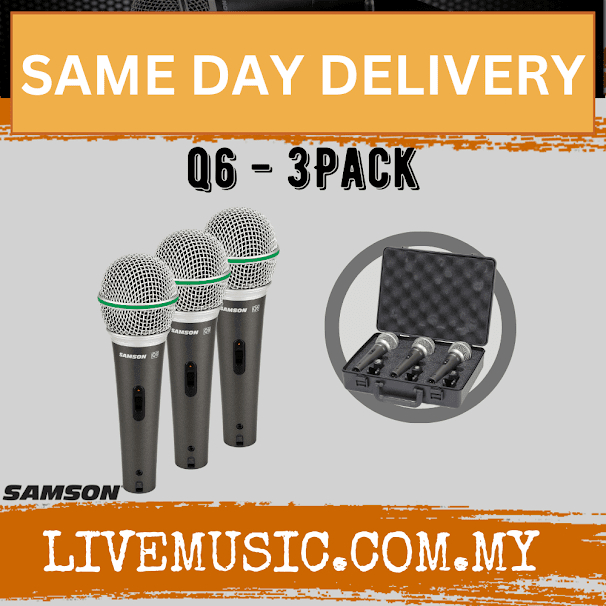 Samson Q6 - 3 Pack Dynamic Handheld Microphone (Q-6/Q 6) | Shopee Malaysia