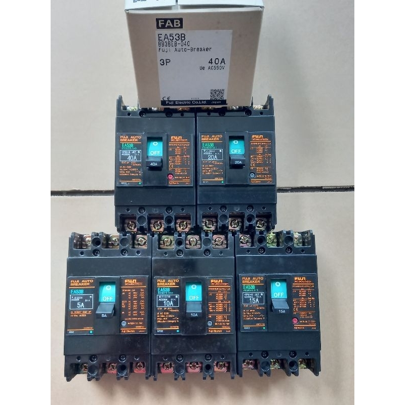 FUJI MCCB 3P SA33B EA53B SA53B SA53R 3A 5A 10A 15A 20A 40A 2.5kA 7.5kA ...