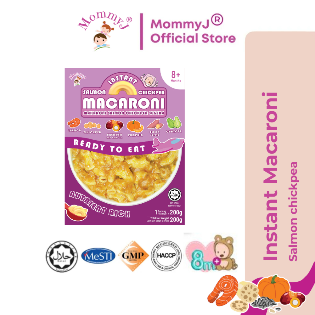 MommyJ® Makaroni Segera Bayi Salmon Kacang Kuda | MommyJ® Baby Instant ...